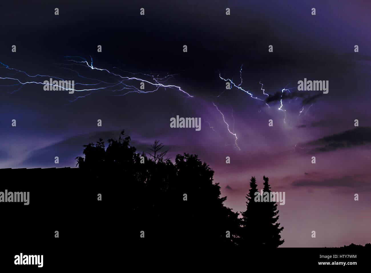 Lightning in the dark Stock Photo - Alamy