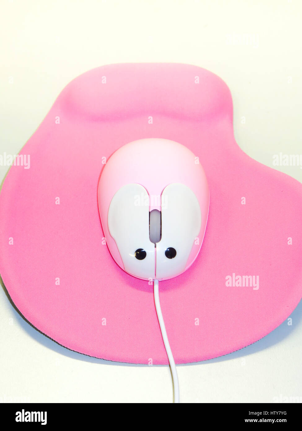 Fun pink mouse style computer mouse Stock Photo - Alamy