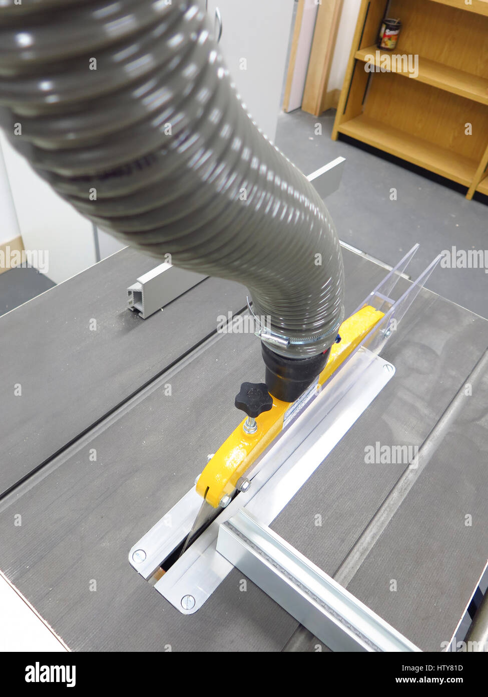 Circular bench saw with dust extractor Stock Photo - Alamy