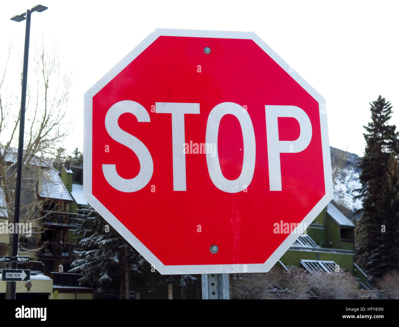 Octagonal stop sign Canada Stock Photo - Alamy