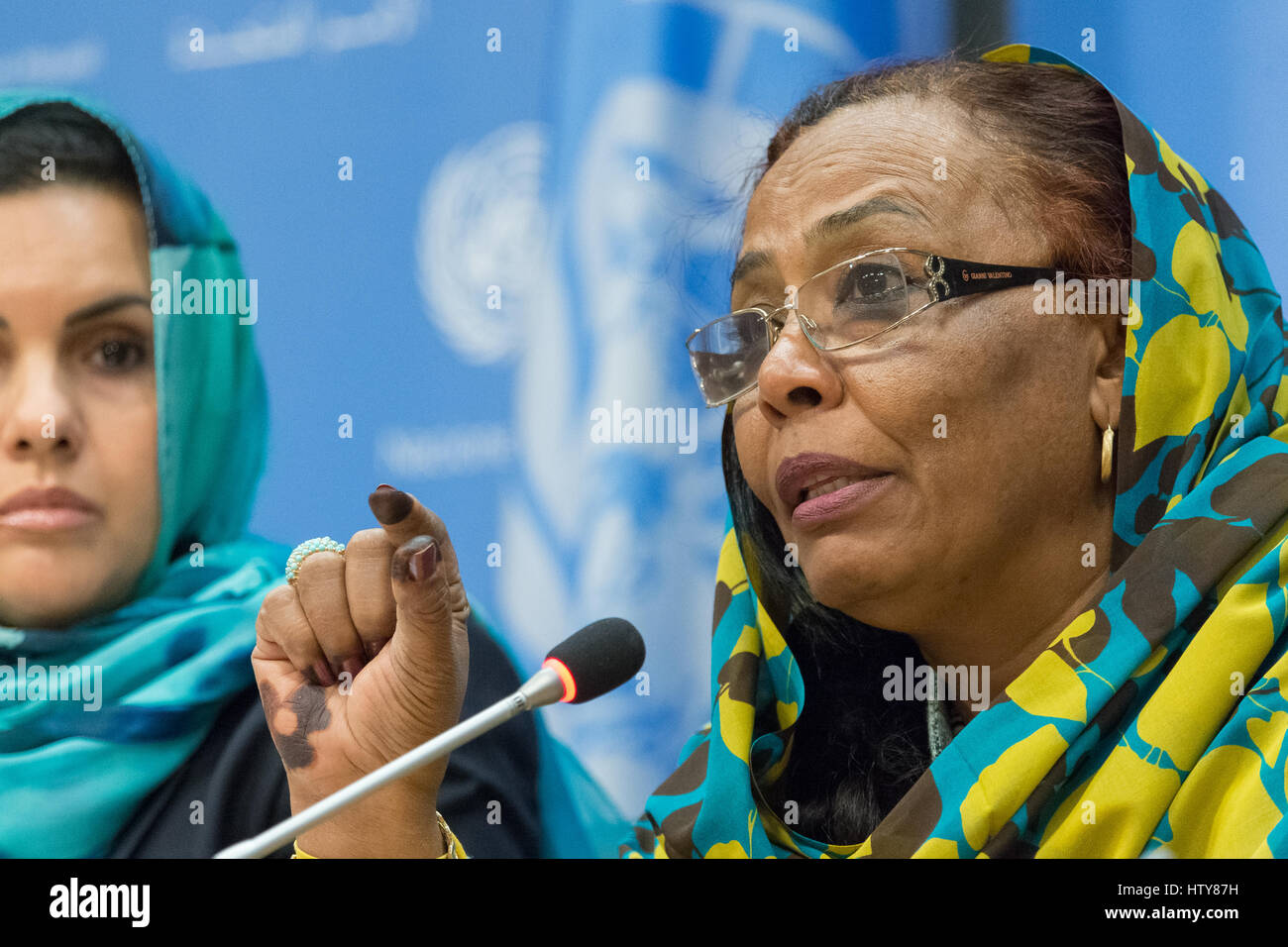 New York, United States. 15th Mar, 2017. Samia El Hashmi from the Arab ...