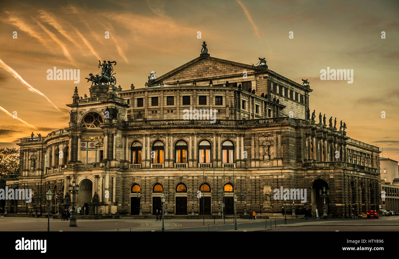 Dresden at night Stock Photo - Alamy