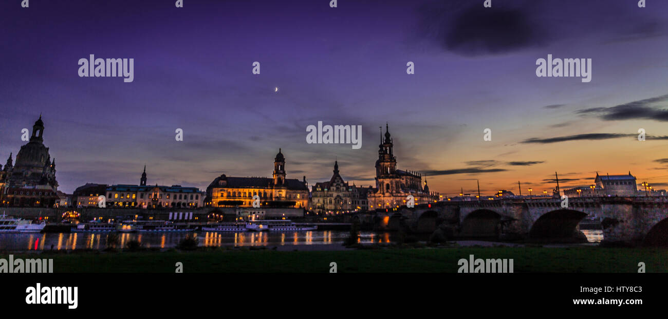 Dresden at night Stock Photo - Alamy