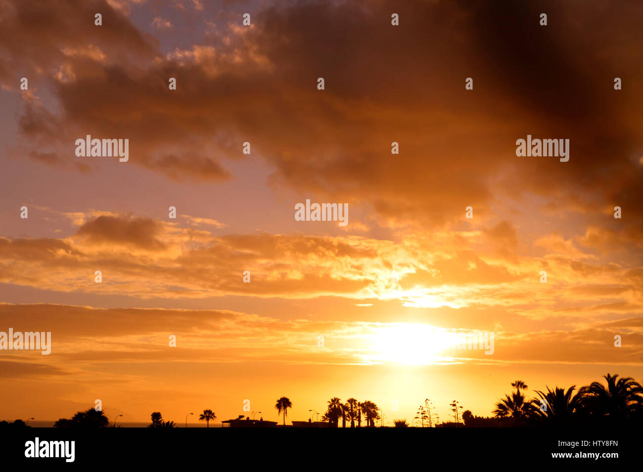 Sunset in Tenerife Stock Photo - Alamy