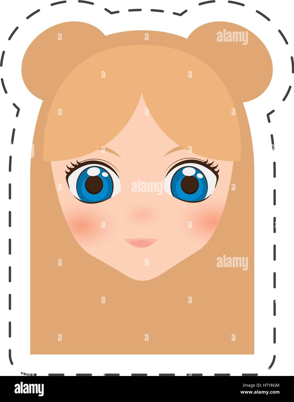anime face girl cartoon - cut line Stock Vector Image & Art - Alamy