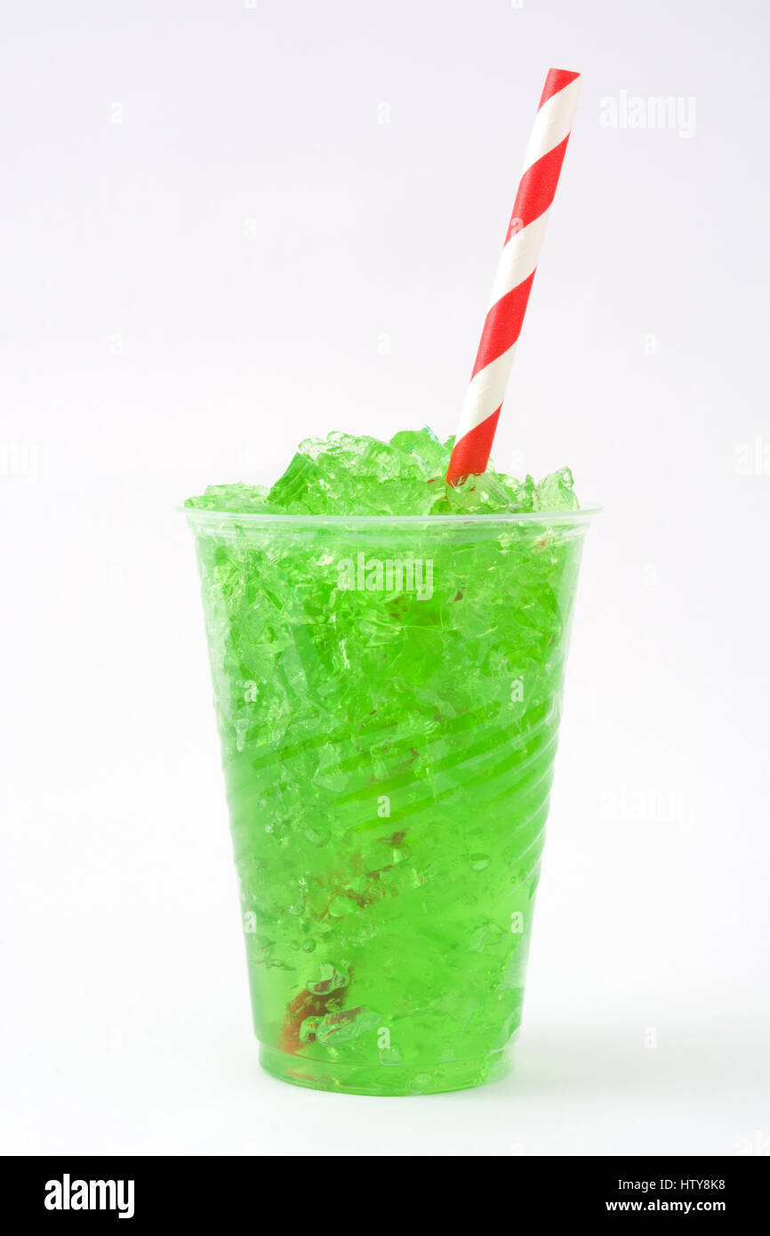 Kiwi slushie isolated on white background Stock Photo - Alamy