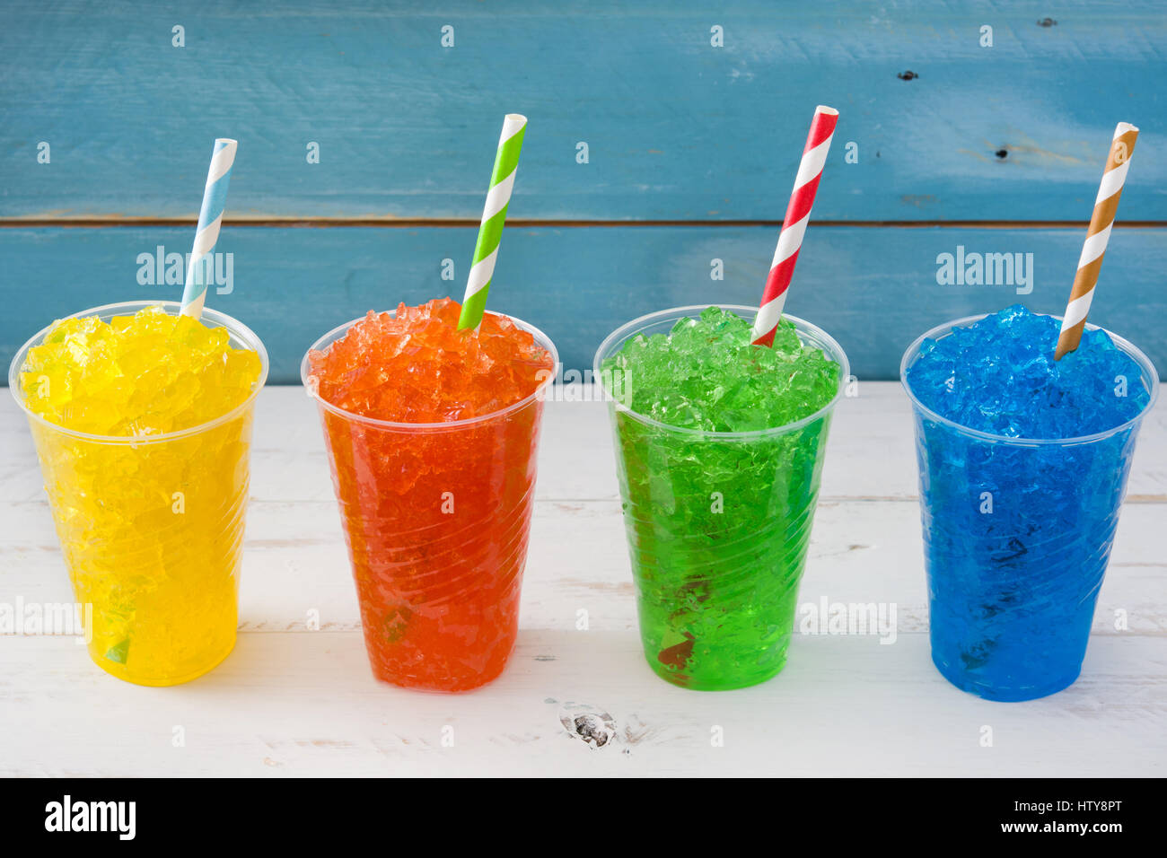 Colorful summer slushies isolated on white background Stock Photo - Alamy
