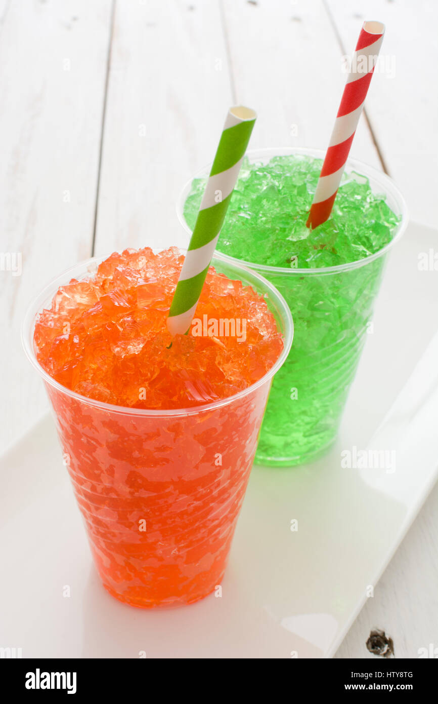 Colorful summer slushies isolated on white background Stock Photo - Alamy