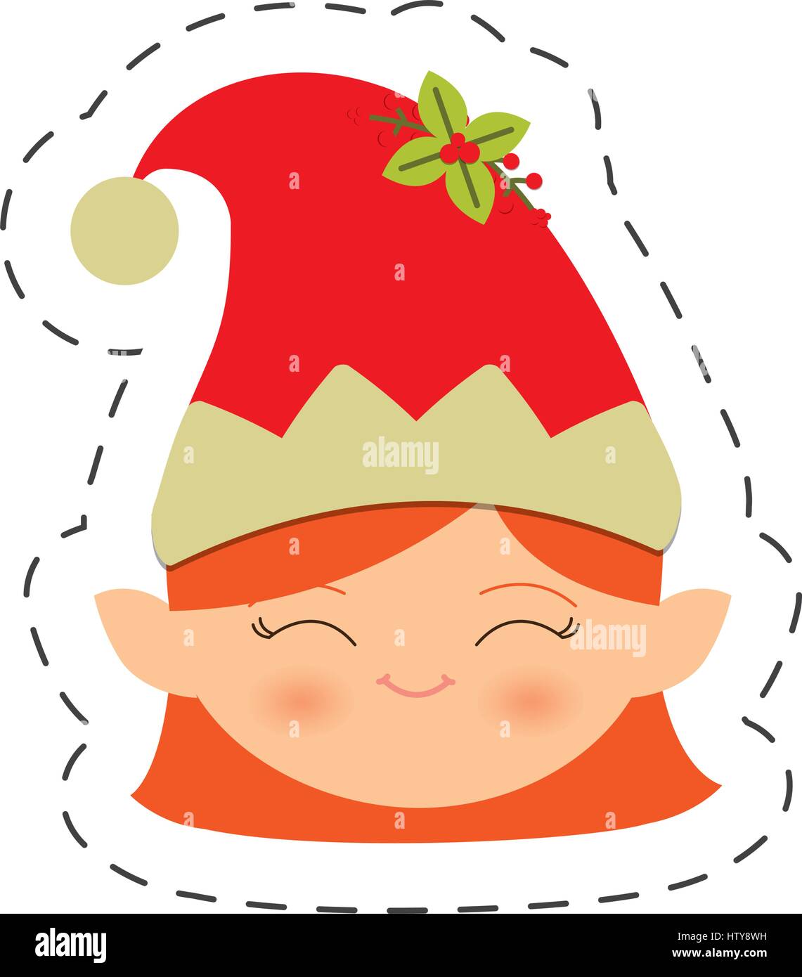 face female elf christmas image Stock Vector Image & Art - Alamy