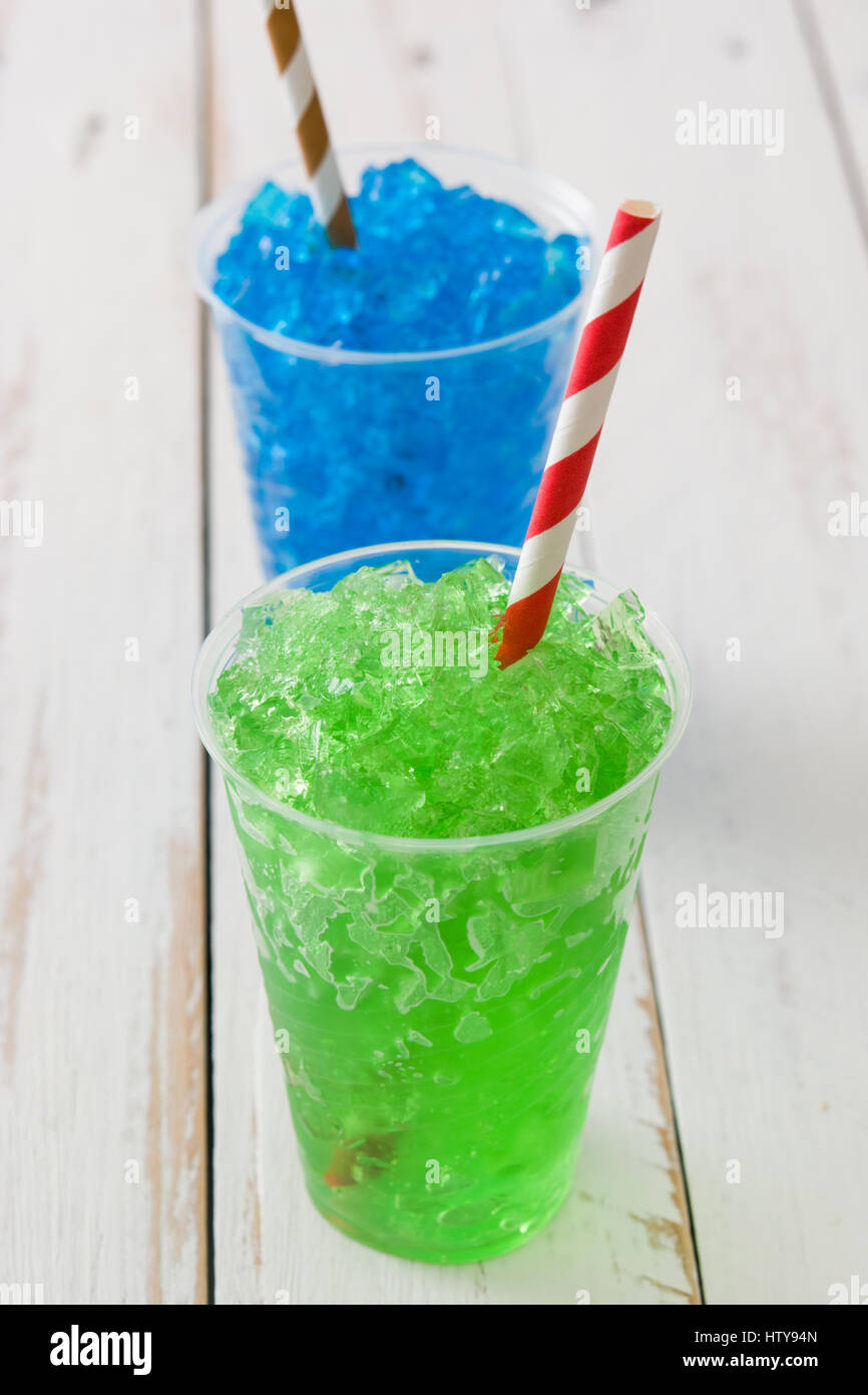 Colorful summer slushies isolated on white background Stock Photo - Alamy