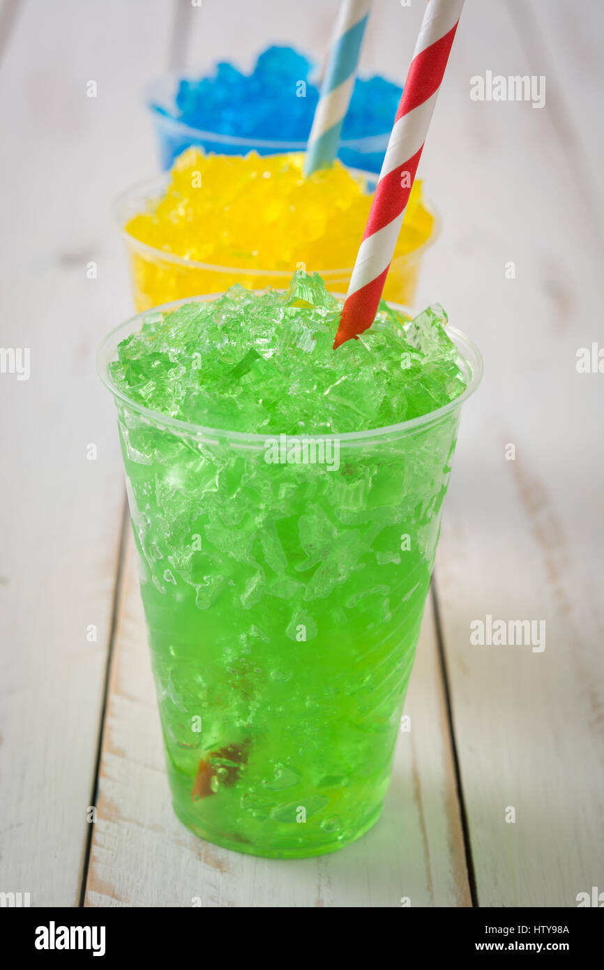 Colorful summer slushies isolated on white background Stock Photo - Alamy