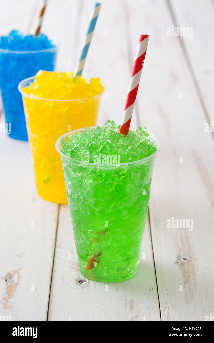 Colorful summer slushies isolated on white background Stock Photo - Alamy