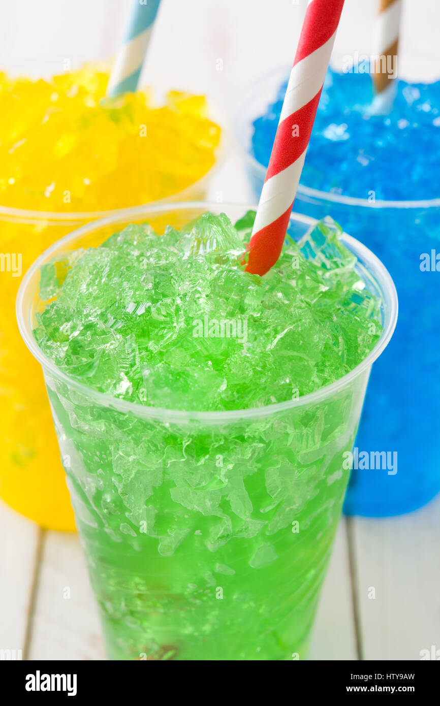 Colorful summer slushies isolated on white background Stock Photo - Alamy