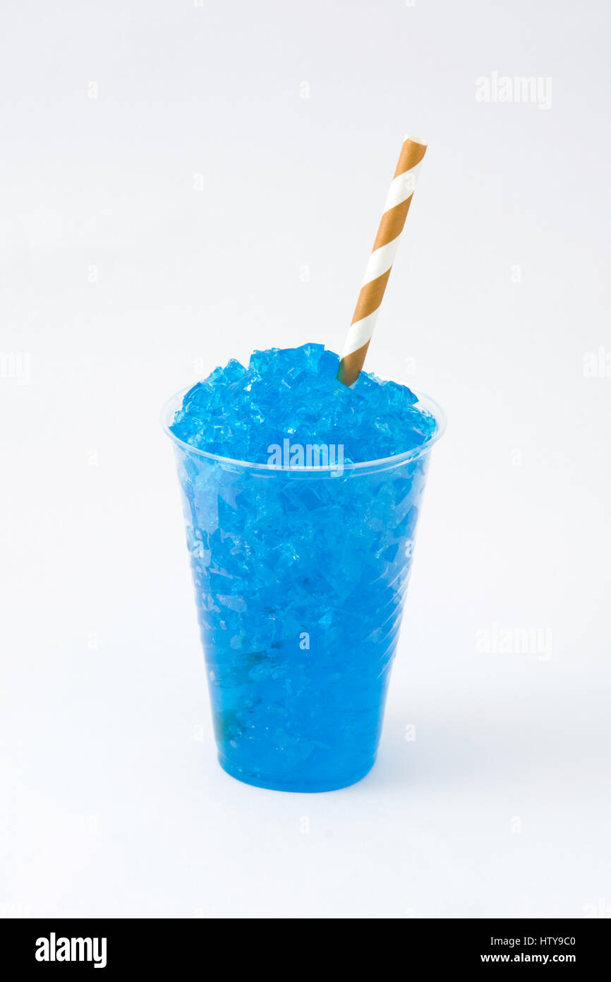 Blue summer slushie isolated on white background Stock Photo - Alamy
