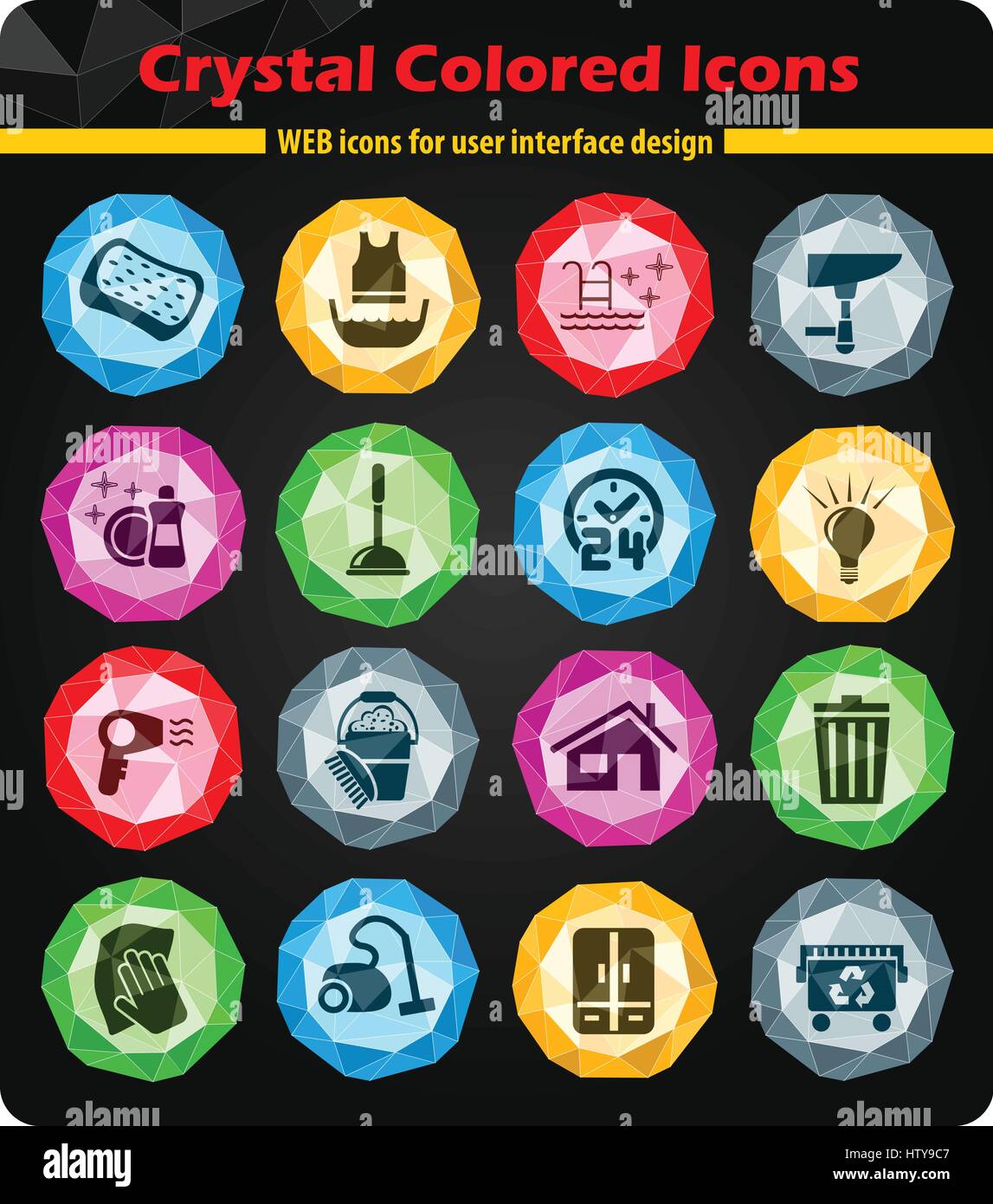 cleaning company web icons for user interface design Stock Vector Image ...