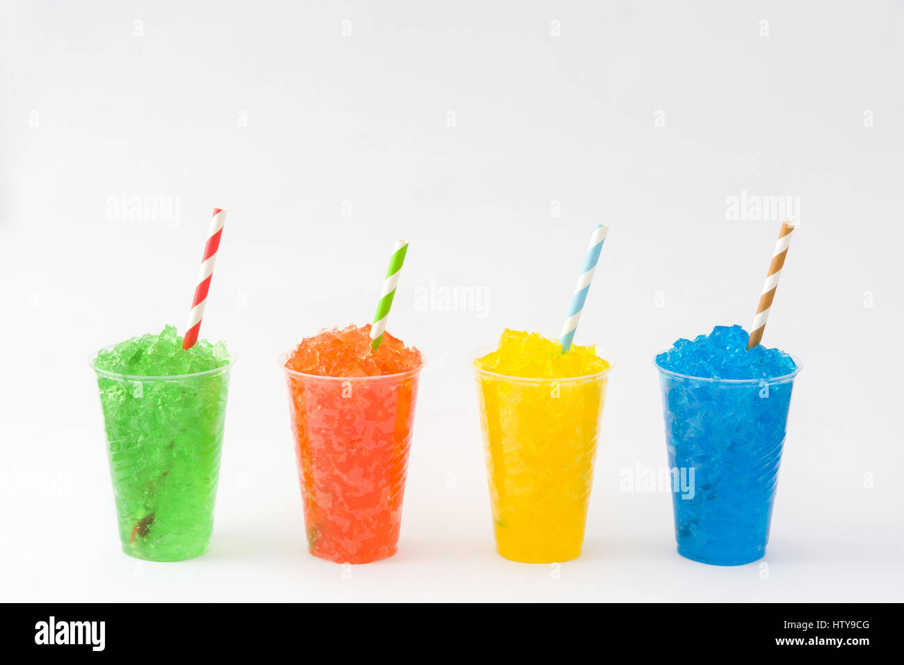 Colorful summer slushies isolated on white background Stock Photo - Alamy