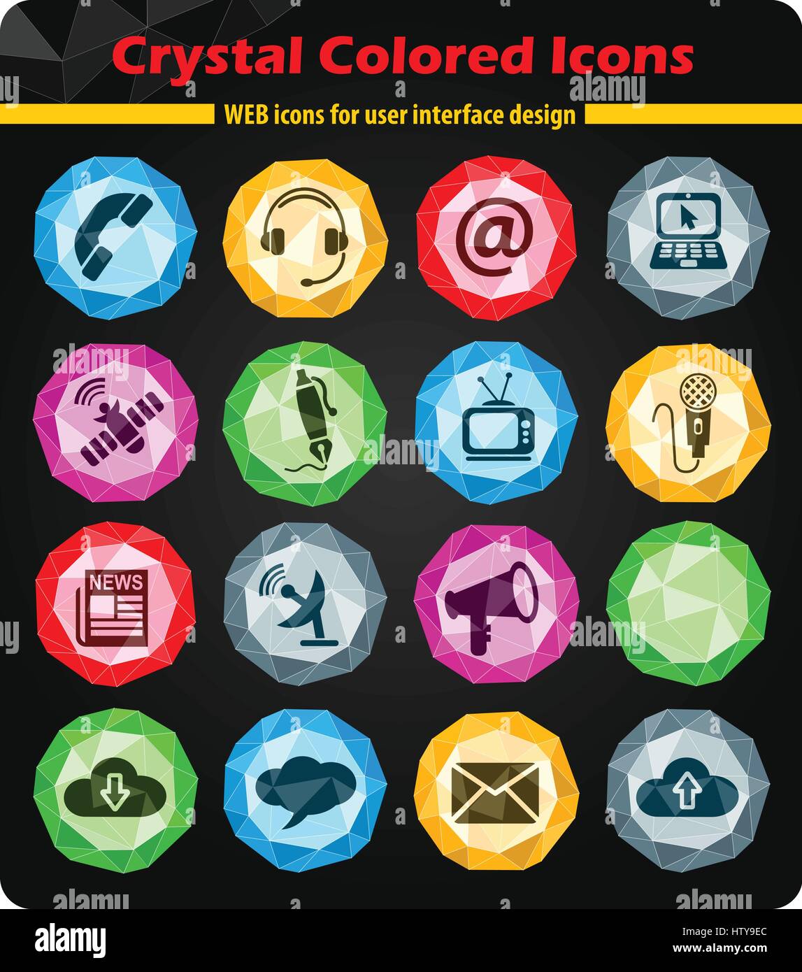 communication web icons for user interface design Stock Vector Image ...