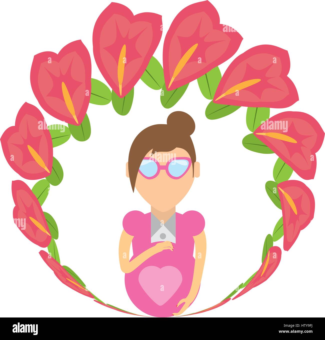 pregnant woman flower Stock Vector Image & Art - Alamy