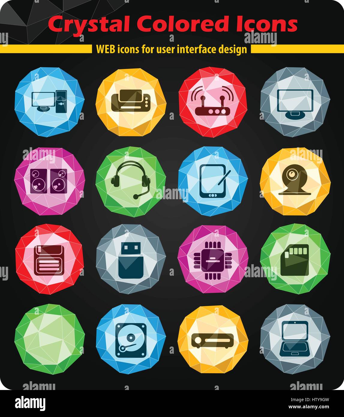 Computer equipment simply symbols for web and user interface Stock ...