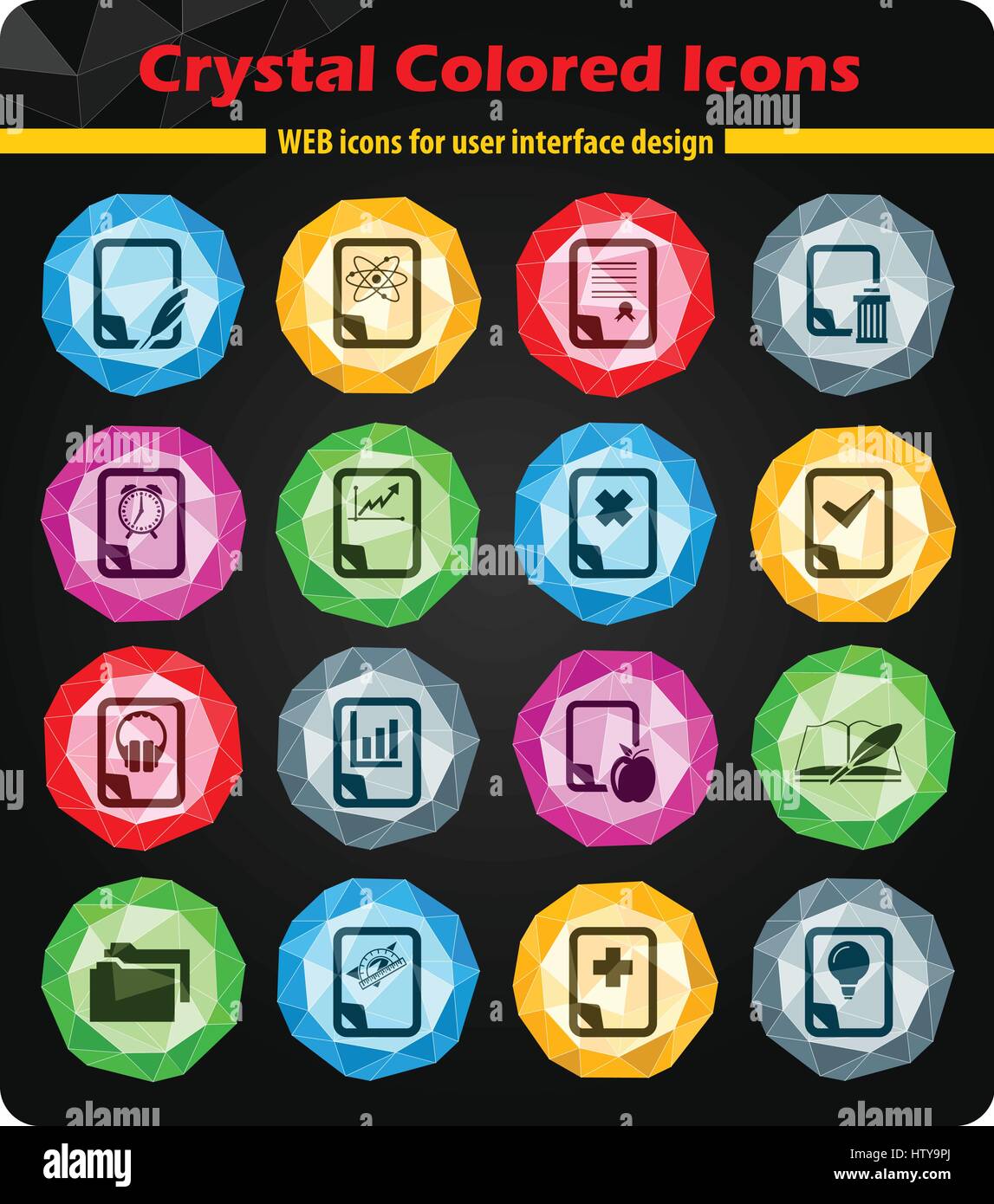 Documents icon set for web sites and user interface Stock Vector Image ...