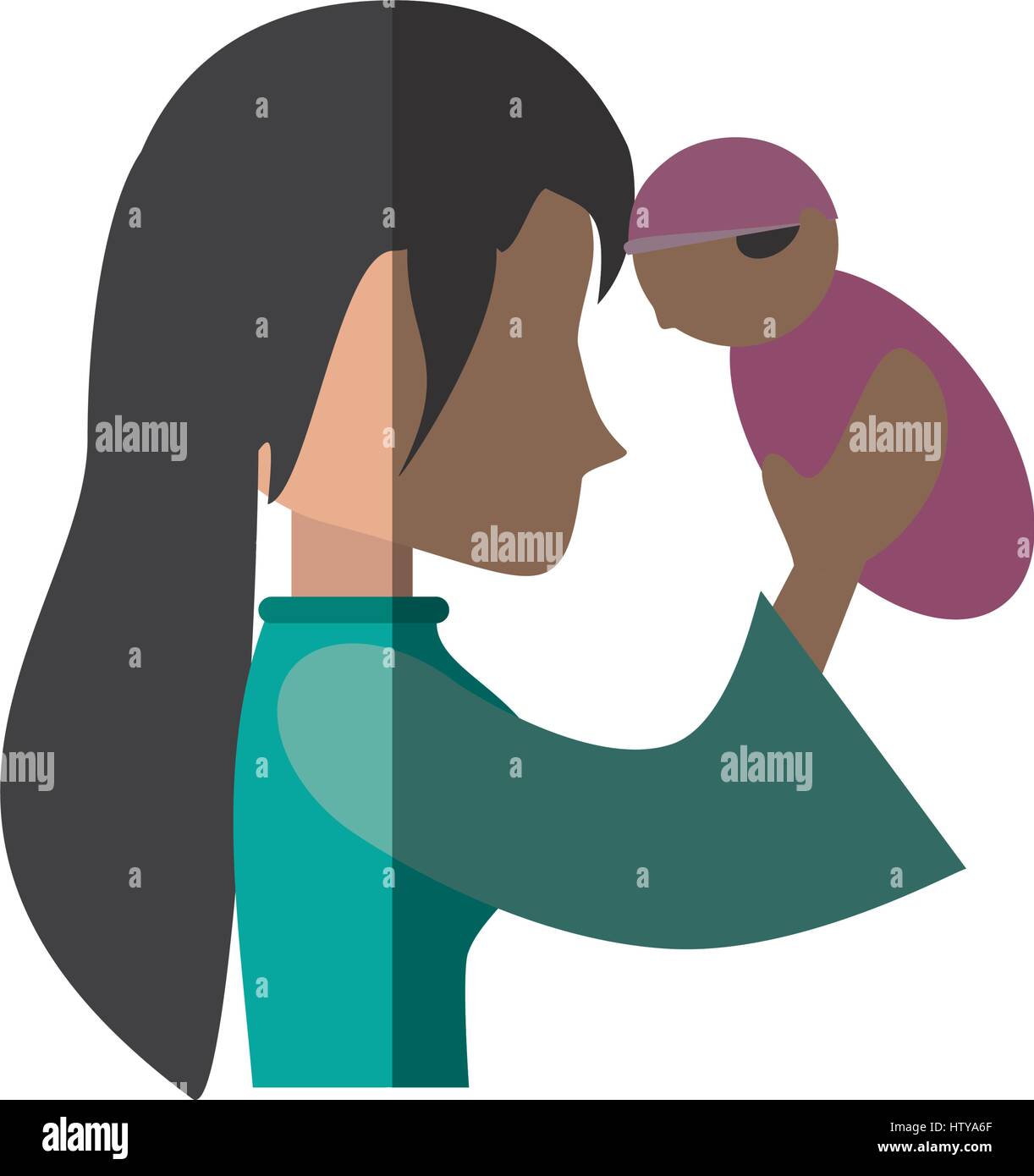 mother holding baby image shadow Stock Vector Image & Art - Alamy