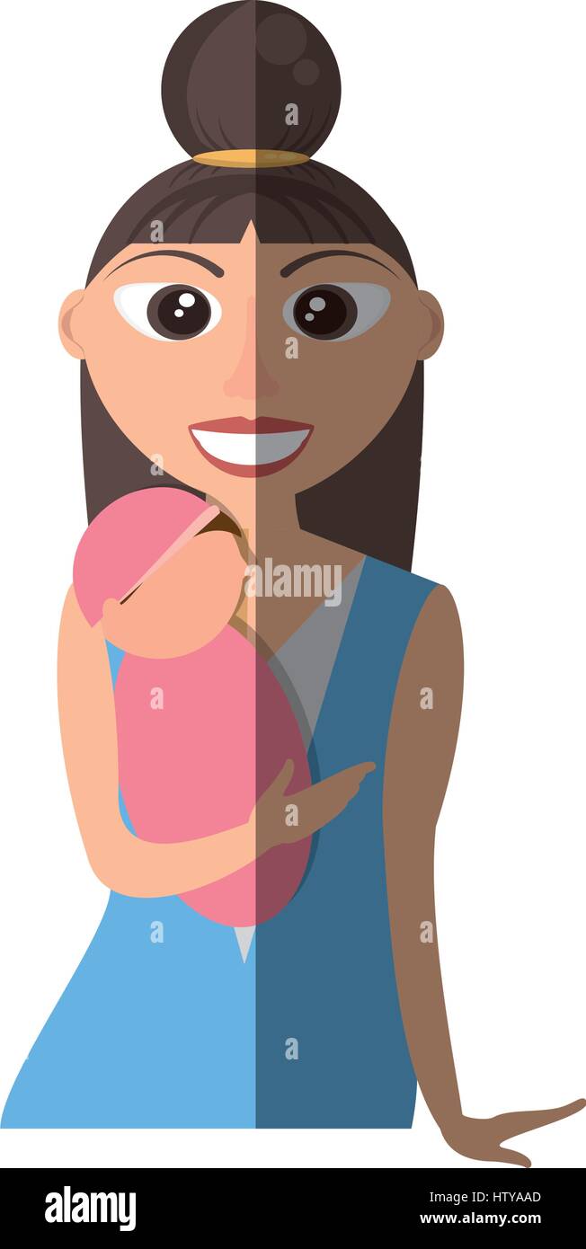 Mother son child together shadow Stock Vector Images - Alamy