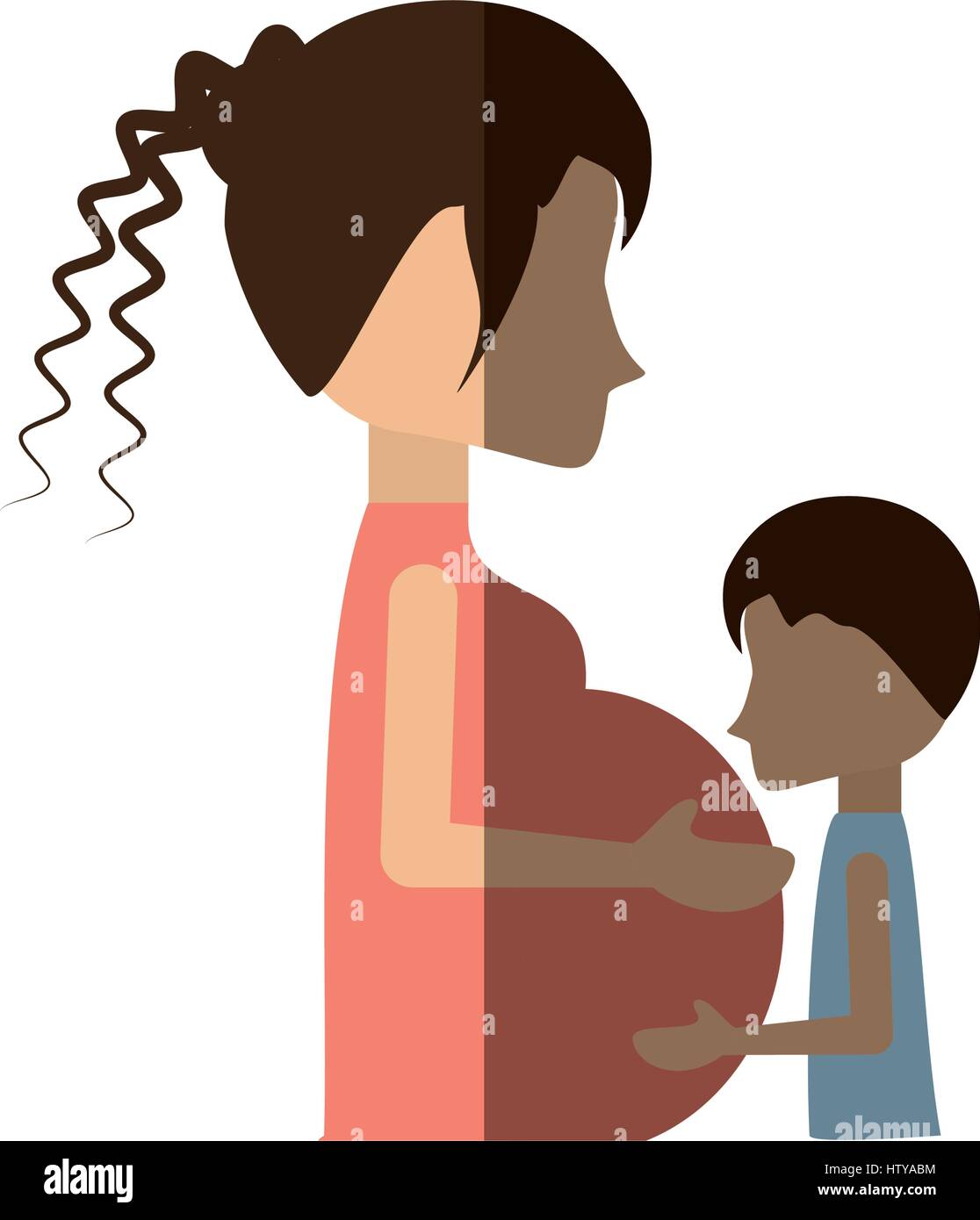 Pregnant woman shadow Stock Vector Images - Alamy