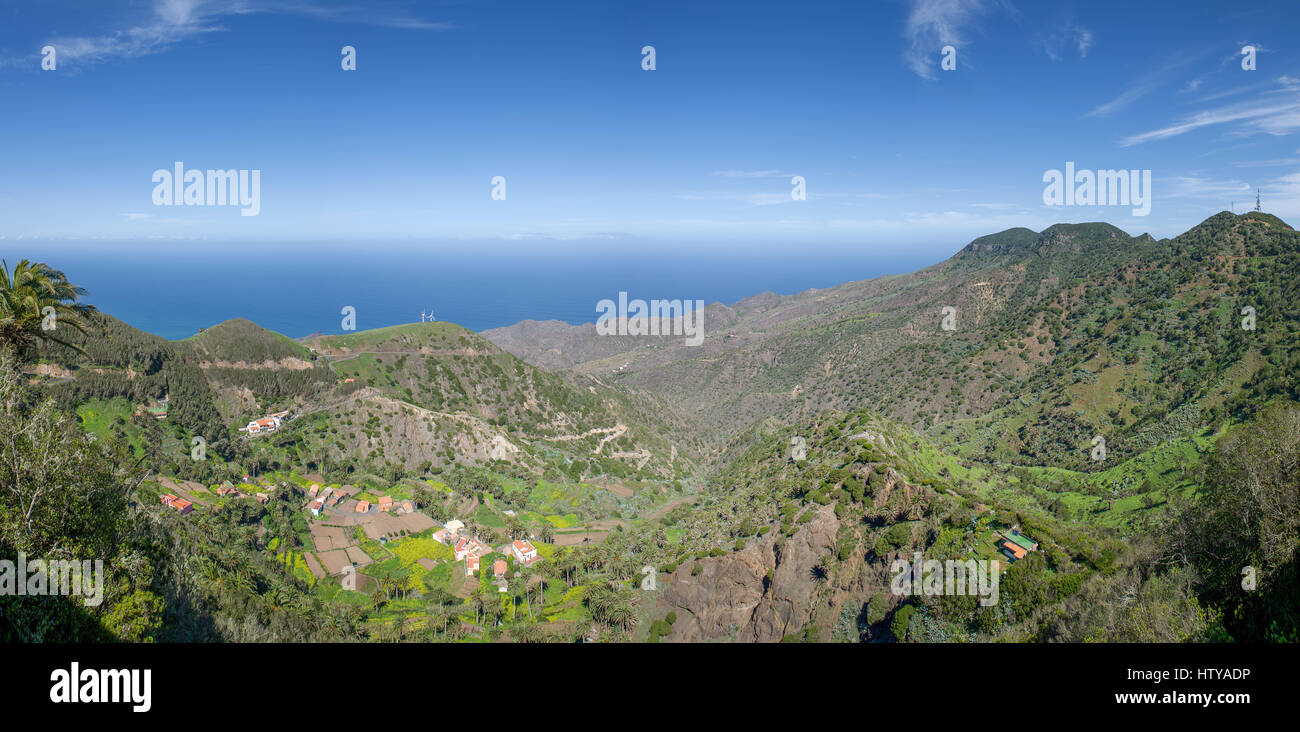 Panorama - The valley of Epina in La Gomera Stock Photo - Alamy