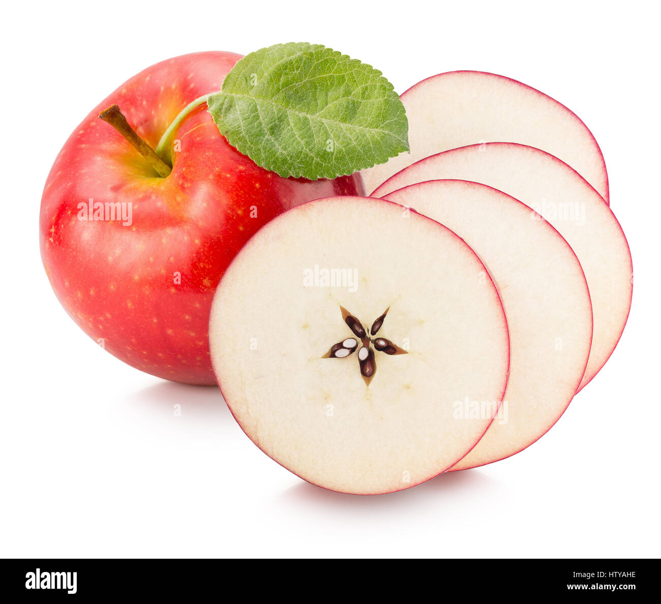 apple with slices isolated on white background Stock Photo - Alamy