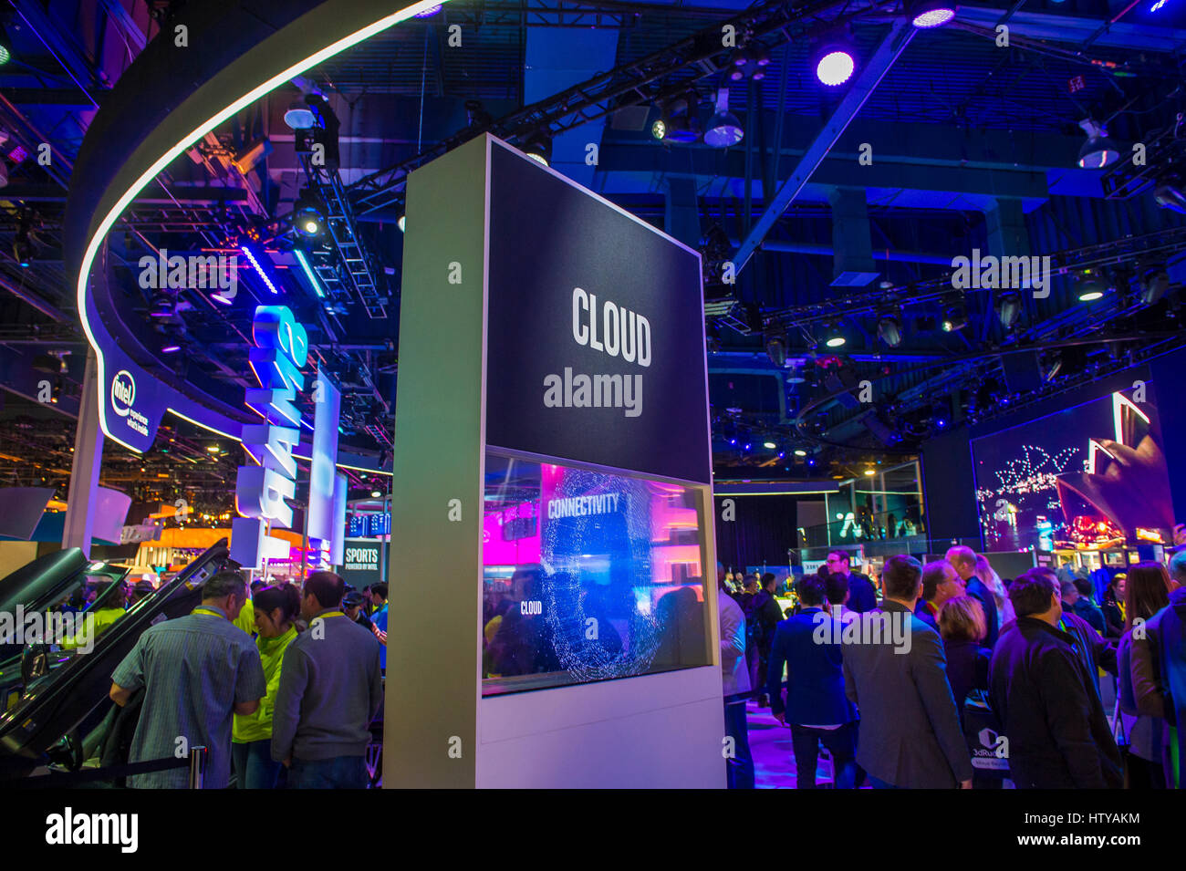 LAS VEGAS - JAN 08 : The Intel booth at the CES show in Las Vegas on ...