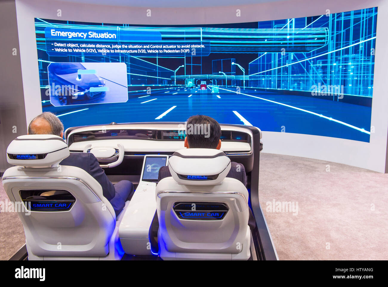LAS VEGAS - JAN 08 : The Hyundai Mobis Concept car simulator at the CES ...