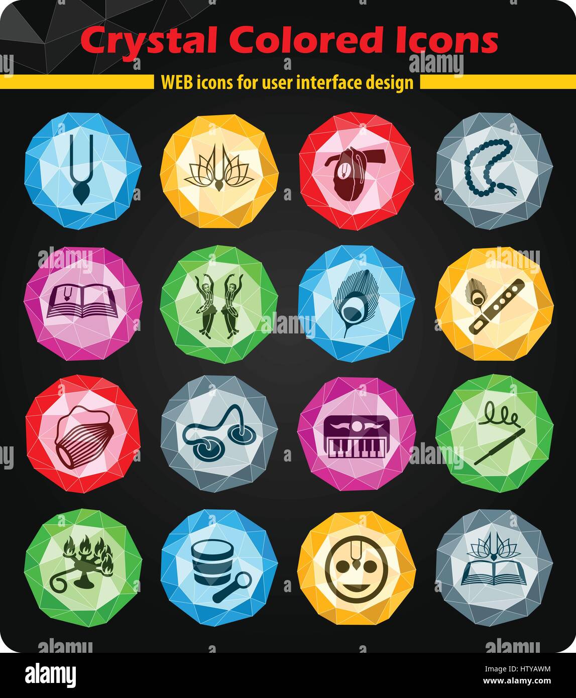 hare krishna web icons for user interface design Stock Vector Image ...