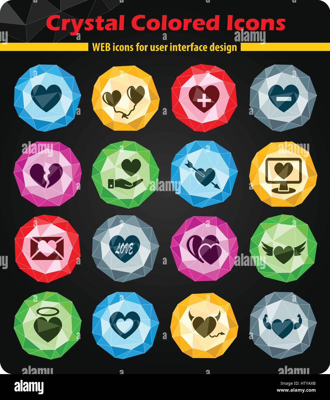 heart love web icons for user interface design Stock Vector Image & Art ...