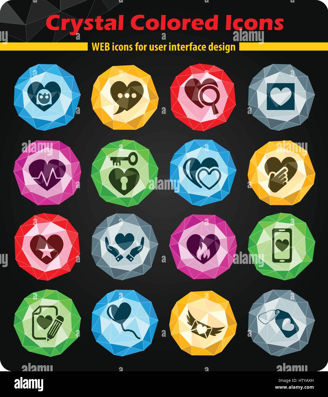 heart love web icons for user interface design Stock Vector Image & Art ...