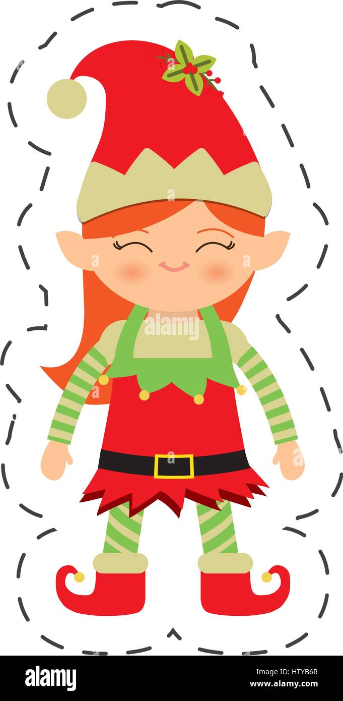 christmas elf female image Stock Vector Image & Art - Alamy