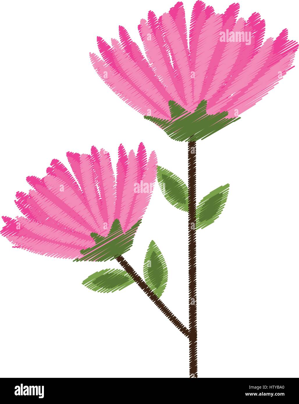 pink flower spring image sketch Stock Vector Image & Art - Alamy