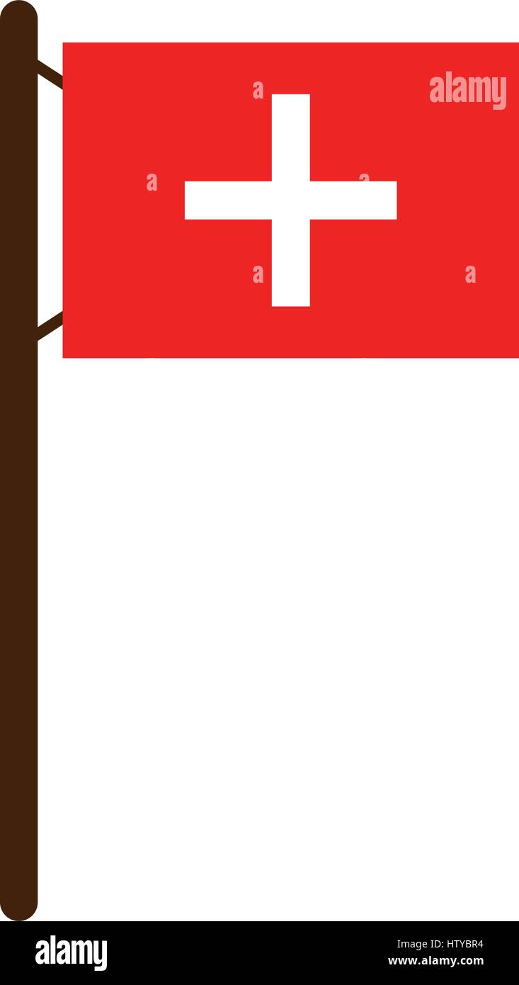 Swiss flag icon illustrated on white background in vector Stock Vector ...