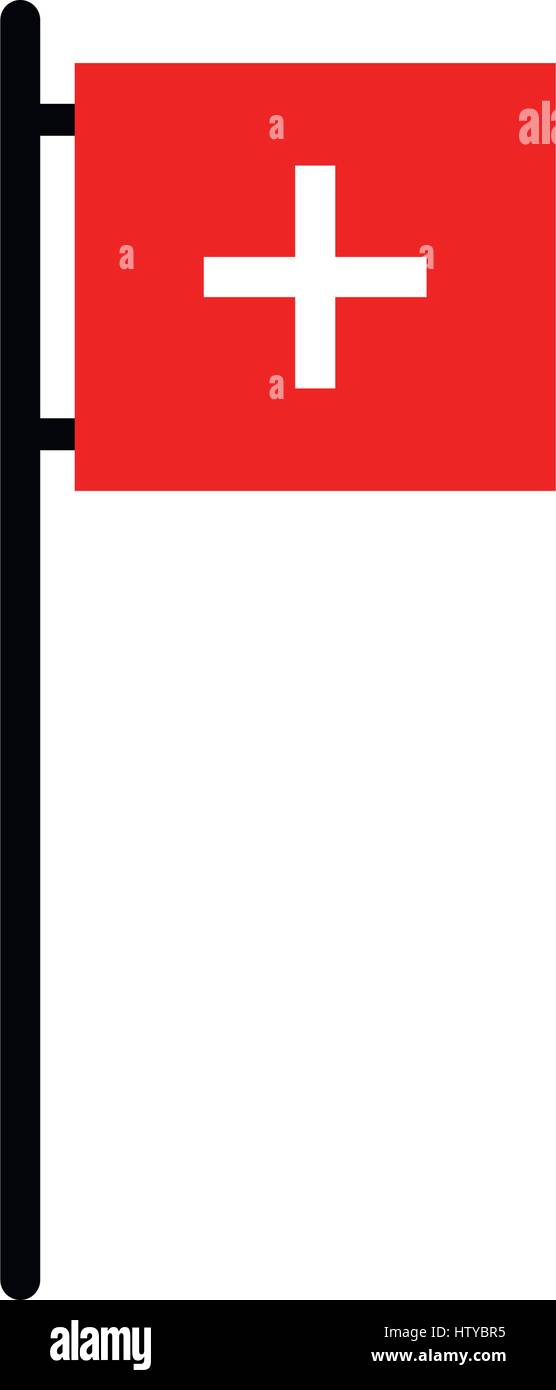 Swiss flag icon illustrated on white background in vector Stock Vector ...