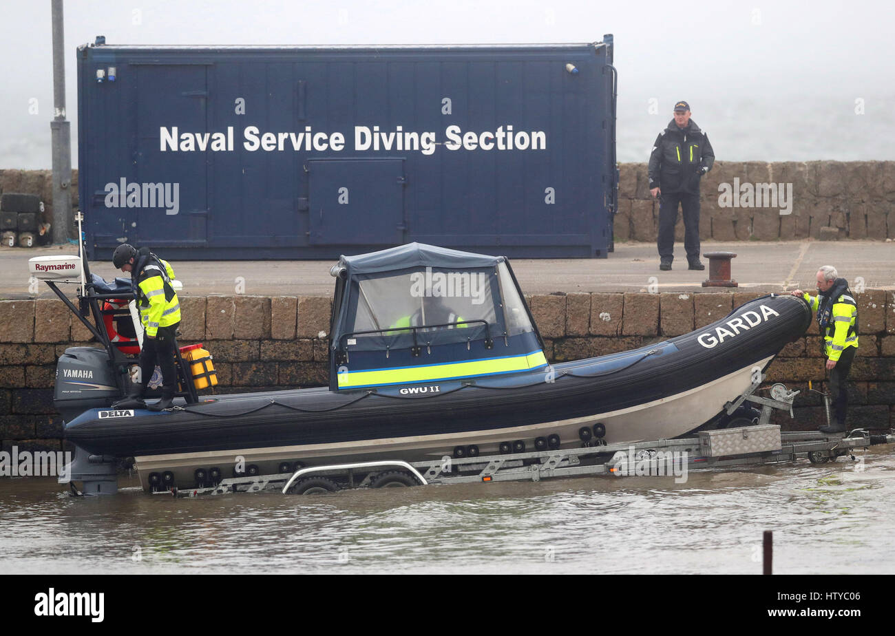 Garda water unit prepare to launch a rib in Blacksod, Co Mayo, as the ...