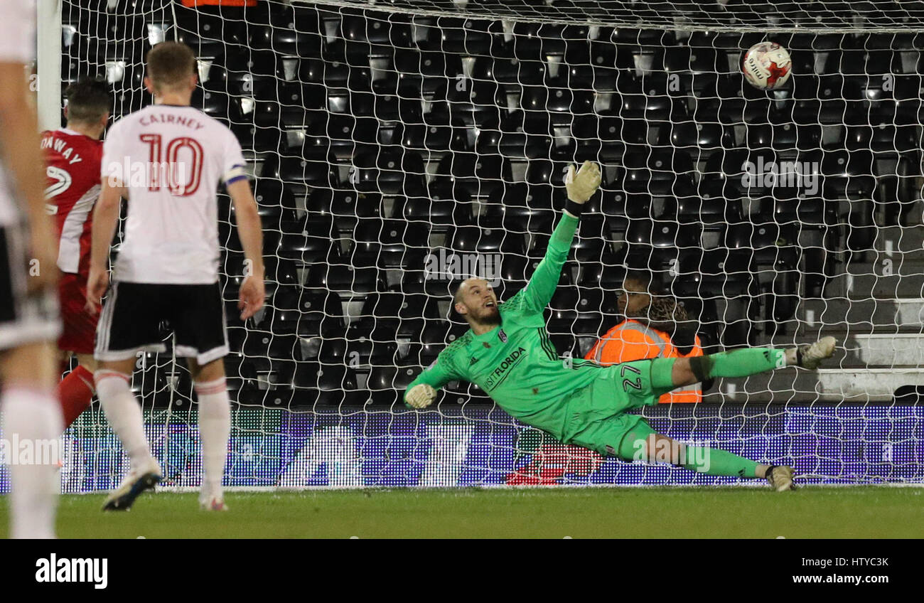 Fulham goalkeeper David Button is unable to prevent Blackburn Rovers ...
