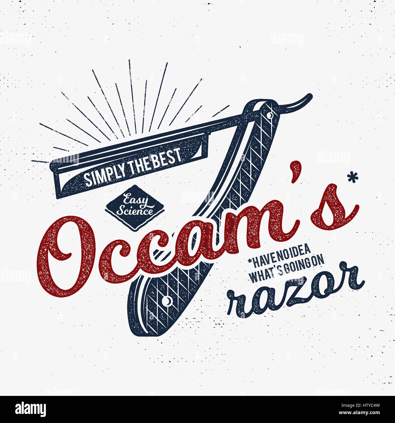 Vintage science poster and background with Occam's razor principle and ...