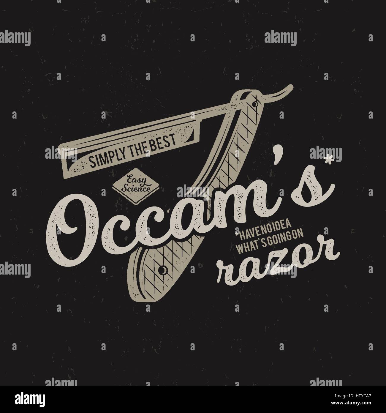 Vintage science poster and background with Occam's razor principle and ...