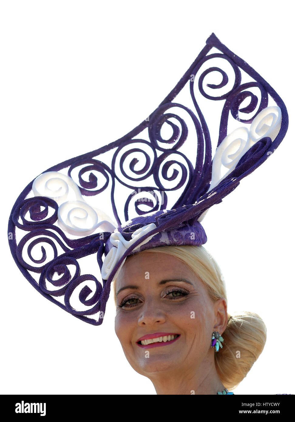 Rachel Oates from Andover arriving at Ladies Day of the 2017 Cheltenham ...