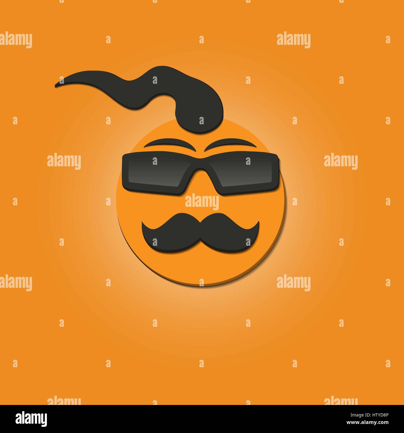 Cute Smiley Face With Mustache And Sunglasses