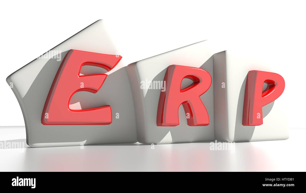 ERP Red on white tags Stock Photo - Alamy