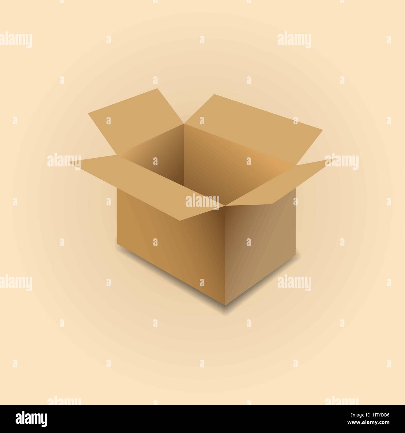 Realistic open cardboard box with shadow isolated on a light background ...