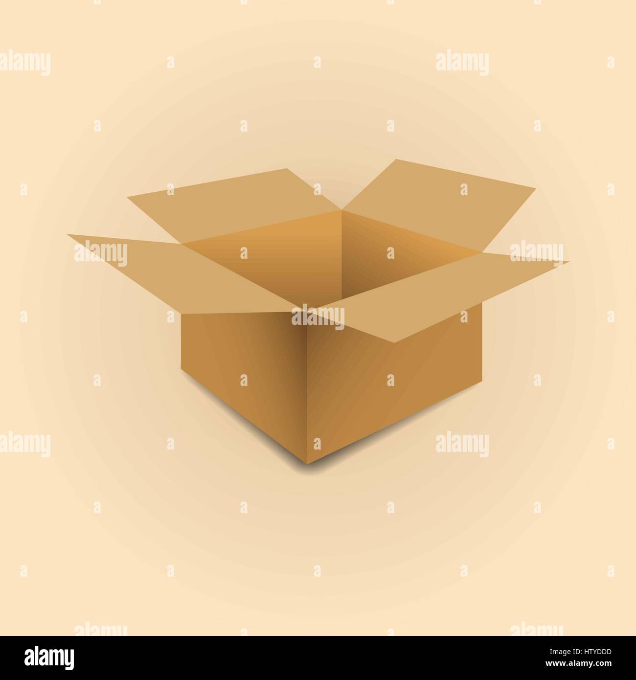Realistic open cardboard box with shadow isolated on a light background ...