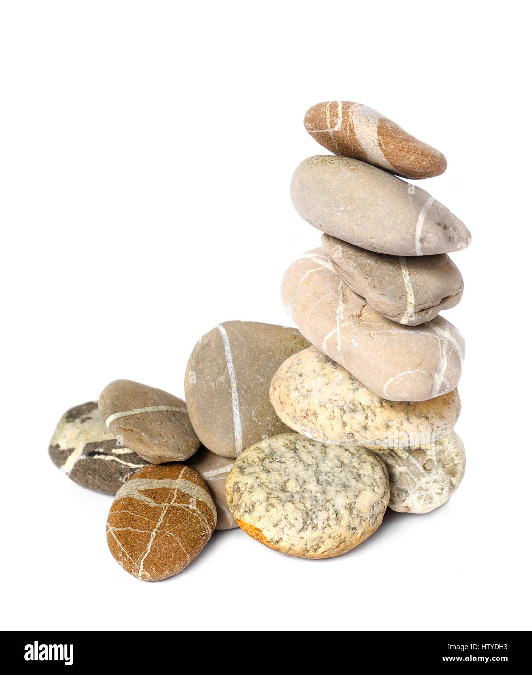 Several stones isolated over white Stock Photo - Alamy