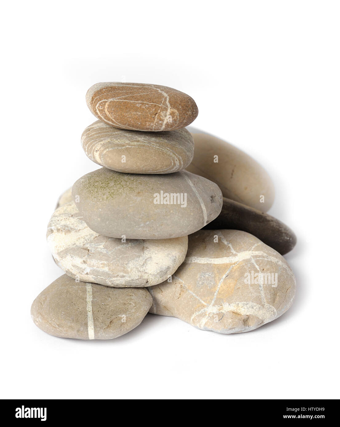 Several stones isolated over white Stock Photo - Alamy