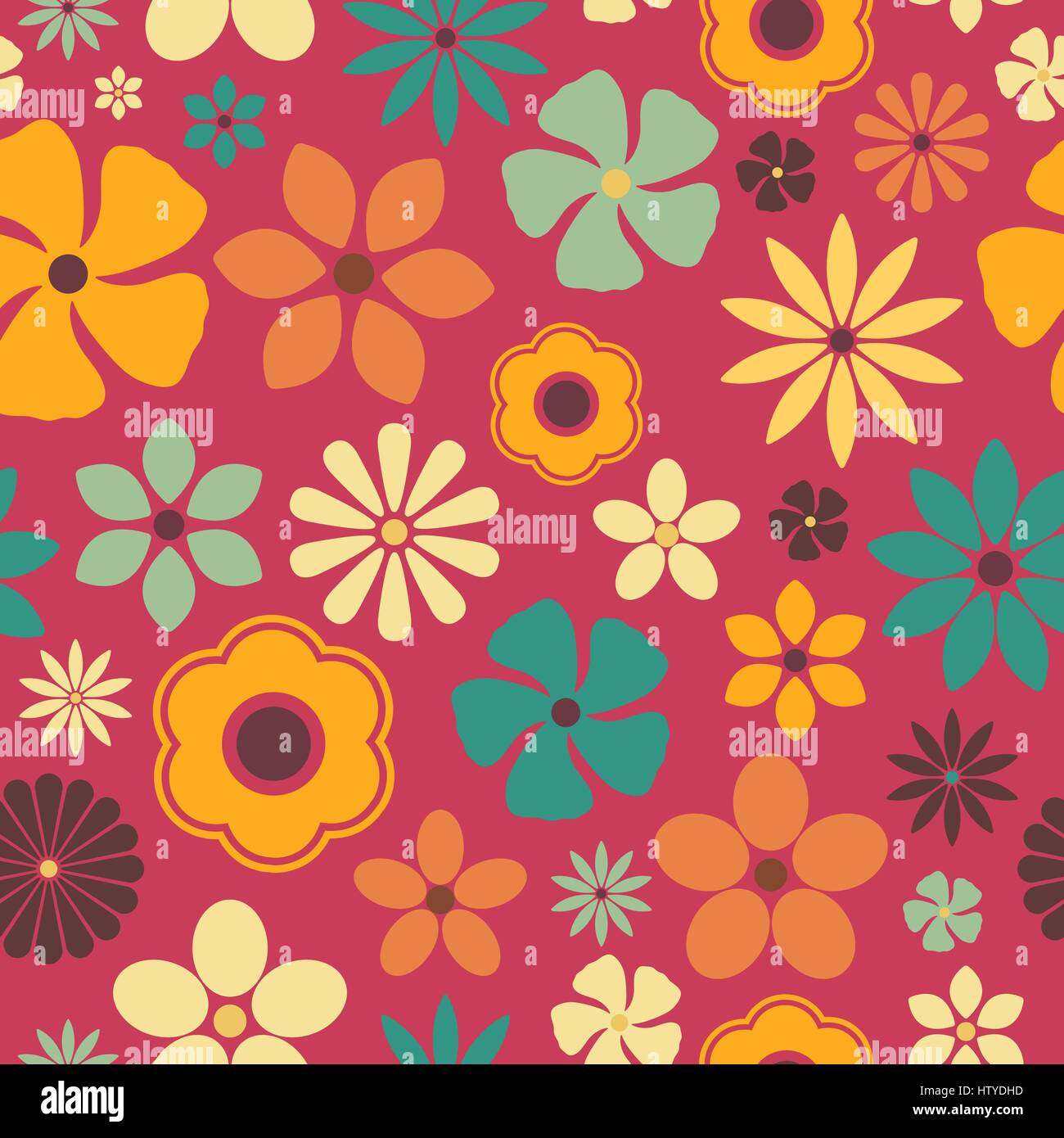 Floral seamless pattern of various bud, vector illustration Stock ...